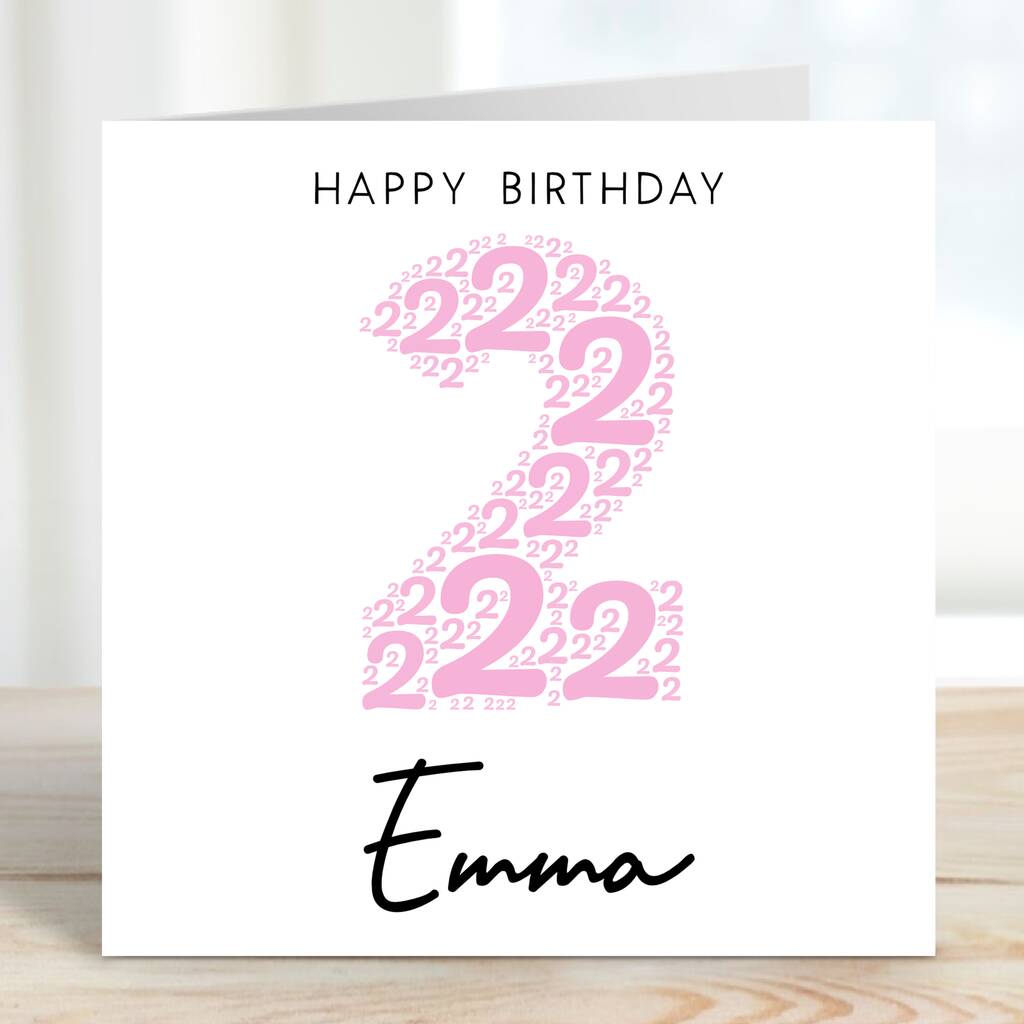 Personalised 2nd Birthday Card For Her By Uniqueful