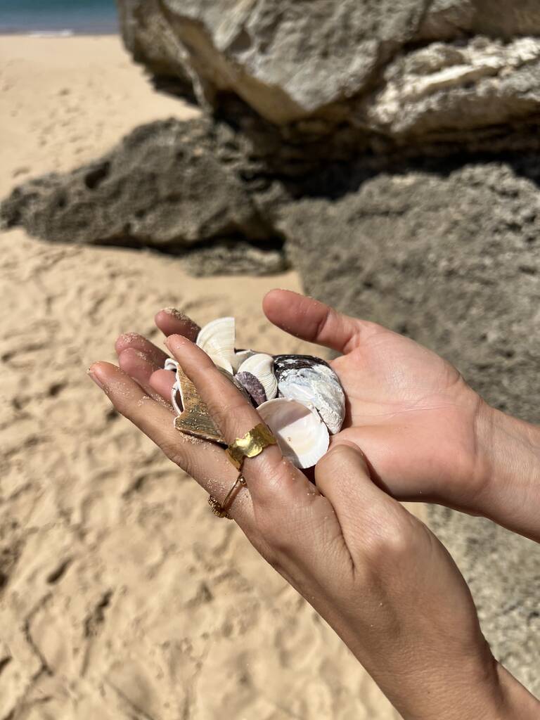Textured Misshape Ring In Gold By White Leaf