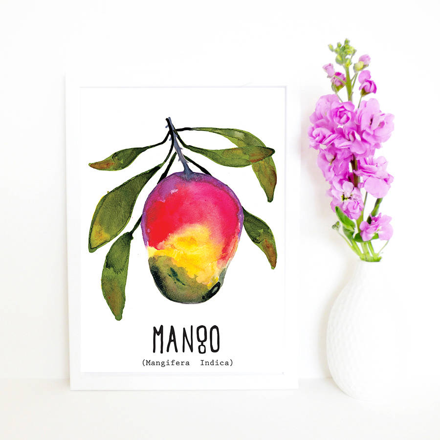Watercolour Mango Eco Art Print By Studio Noodles | notonthehighstreet.com