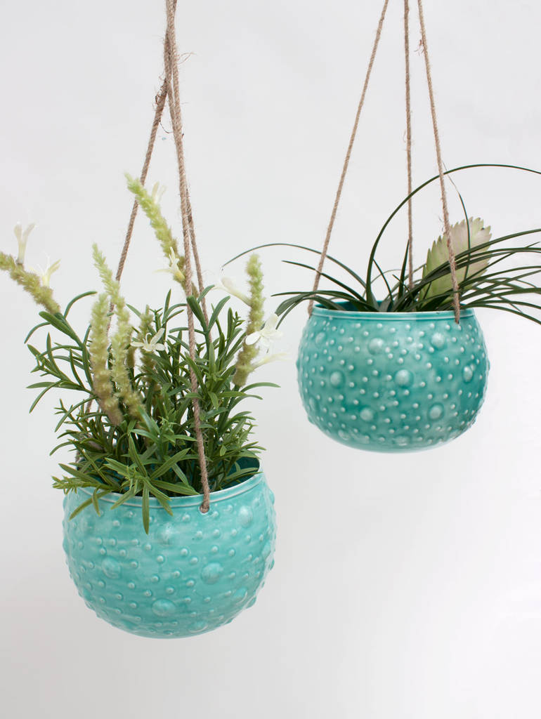 enamel hanging planter by bohemia | notonthehighstreet.com