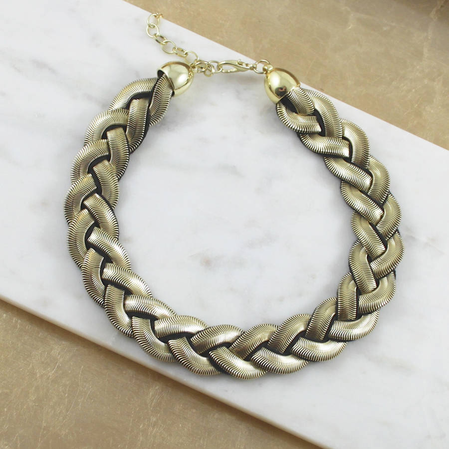 braided chain collar necklace by my posh shop | notonthehighstreet.com