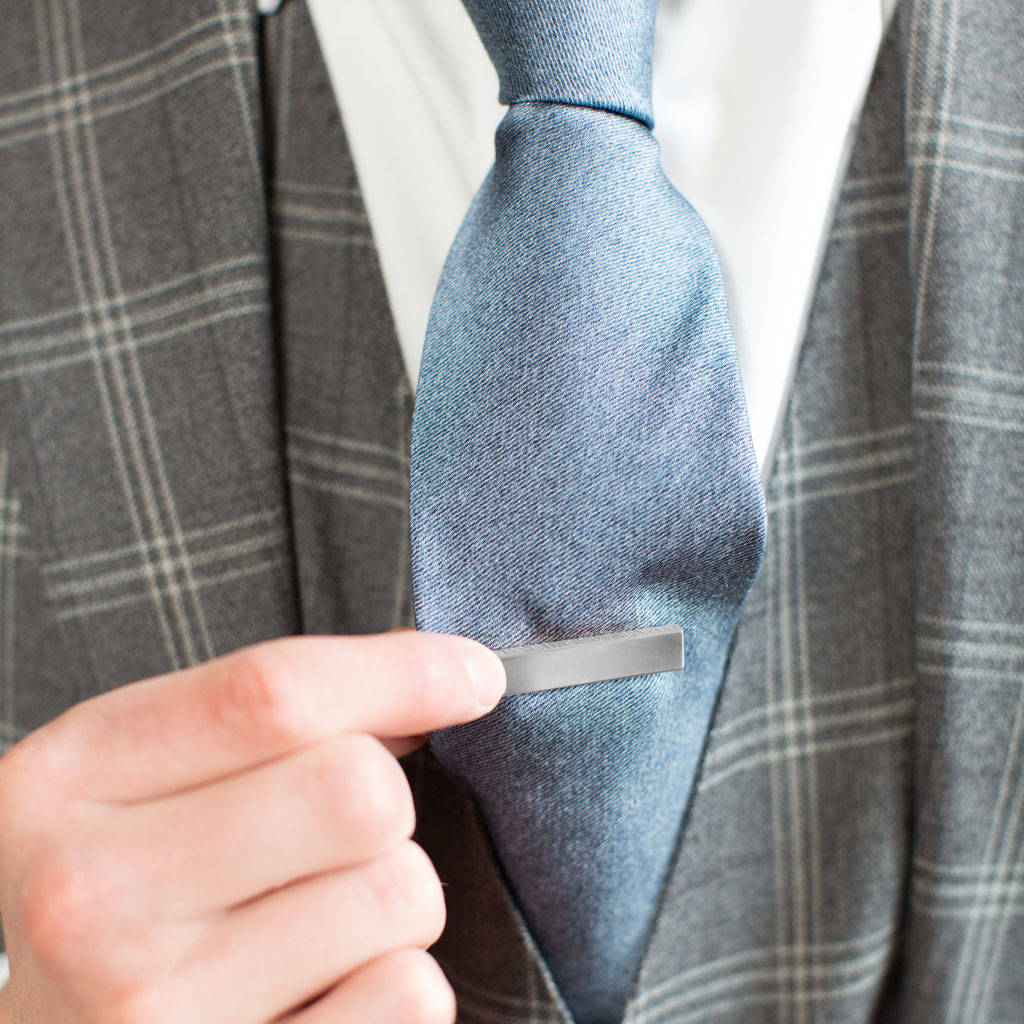 stainless steel tie bar by man gun bear | notonthehighstreet.com