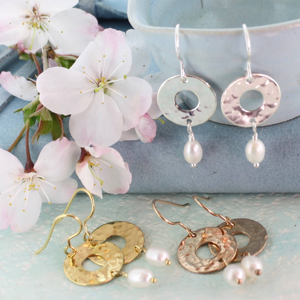 mother of the bride silver and pearl earrings by carole allen silver ...