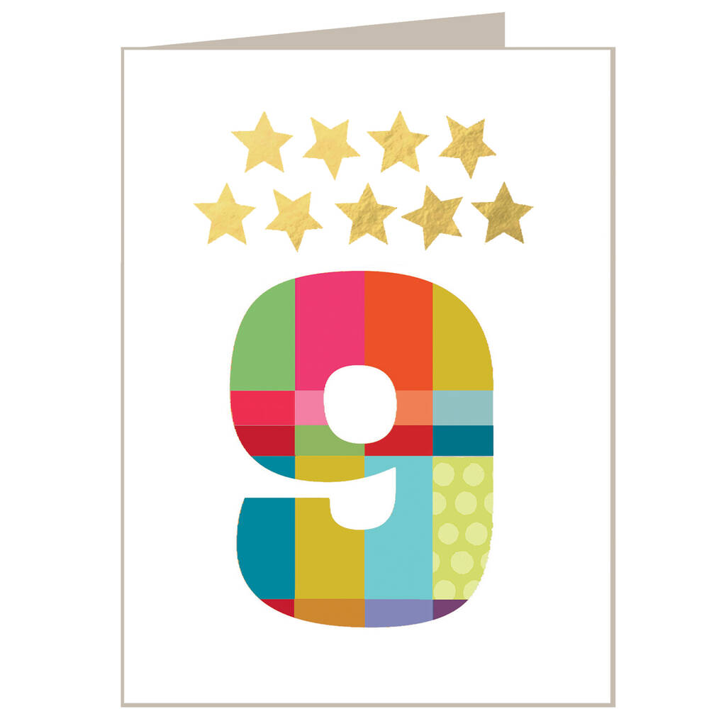 Mini Gold Star Number Nine Card By Kali Stileman Publishing ...