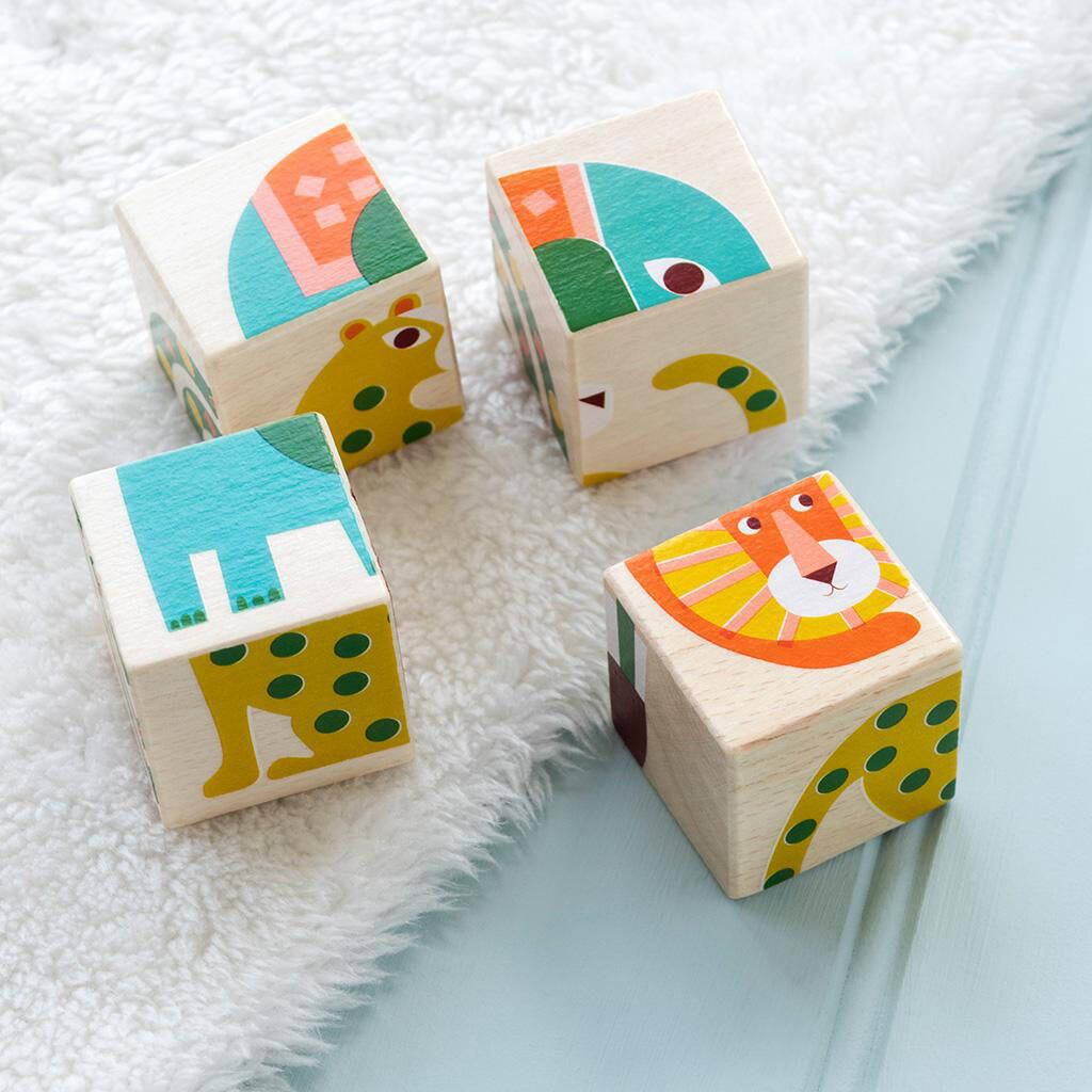 Wooden Cube Puzzle Animals Children's Stocking Filler By The Wedding of ...