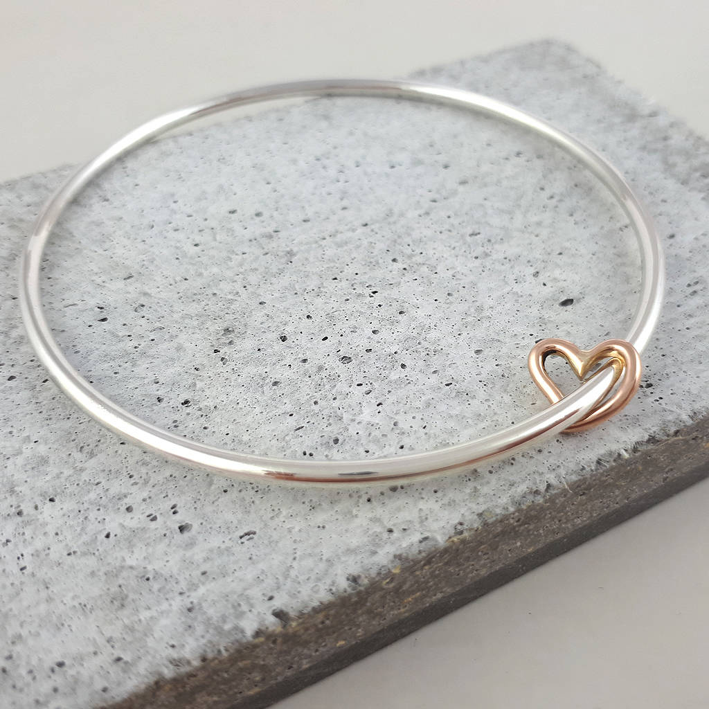 solid silver open heart bangle by scarlett jewellery ...