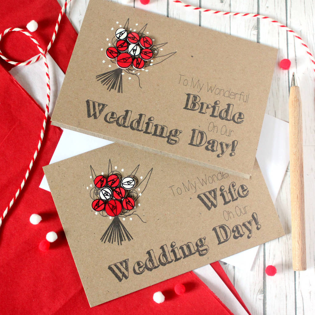 to my wonderful wife wedding day card, red roses by little silverleaf ...