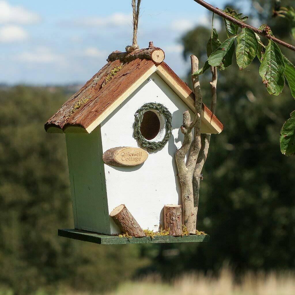 personalised white cottage bird house by dibor | notonthehighstreet.com