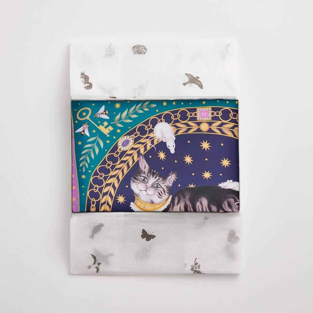 Catherine Rowe Pet Portraits Tabby Emerald Silk Scarf By Fable England