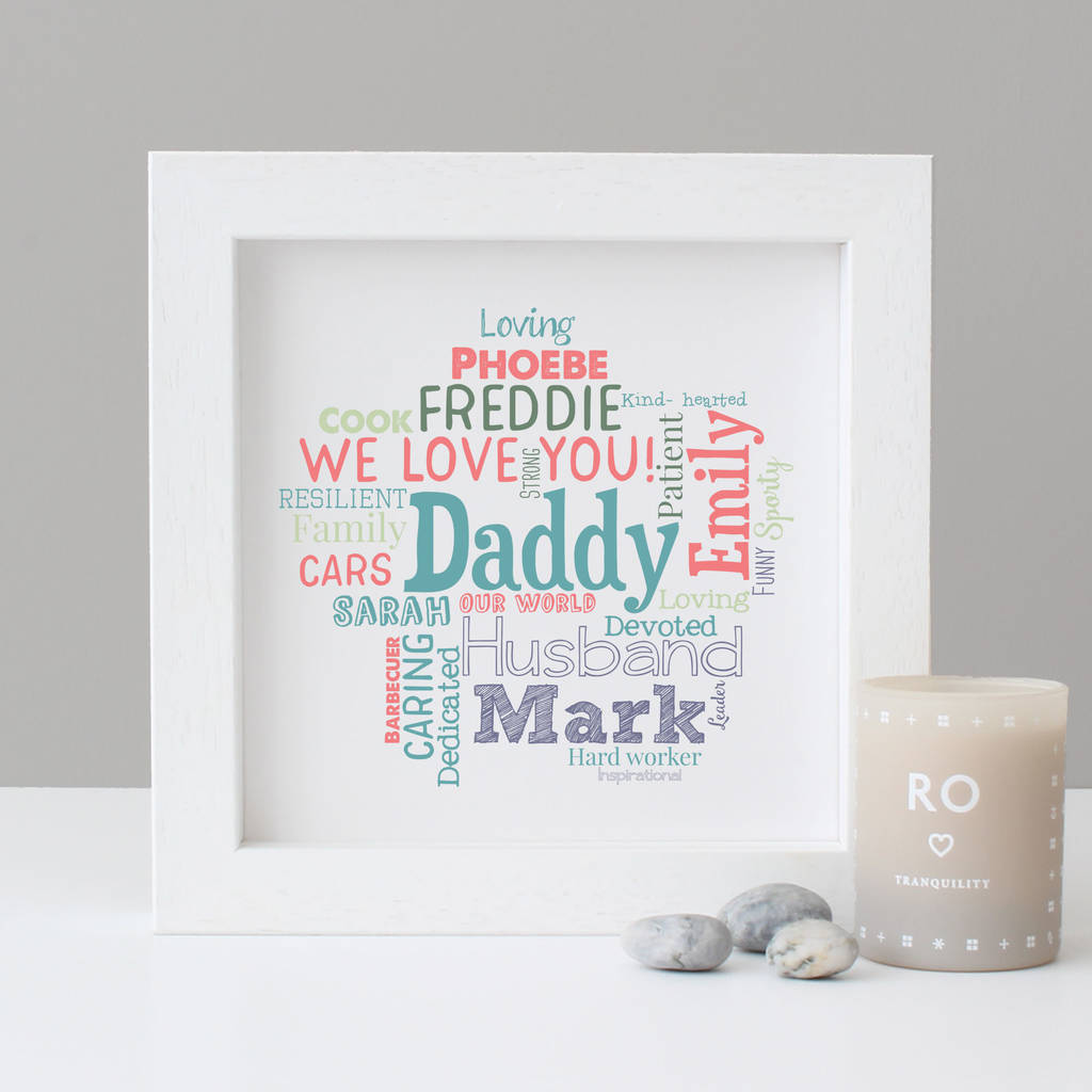 Personalised Dad Daddy Word Art Gift By Hope and Love ...