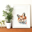 inky fox illustration print by kate moby | notonthehighstreet.com