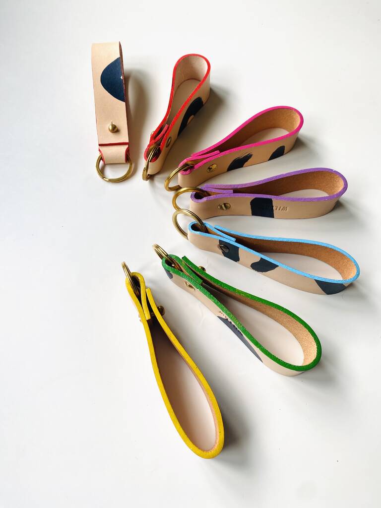 Personalised Leather Key Loop With Painted Edge By WILLOW