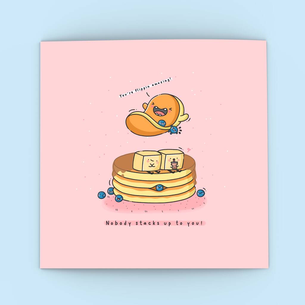 Cute Pancakes Greetings Card By Toastedink