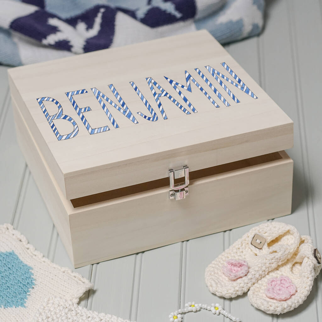 Personalised Stripy Lettering Memory Box By This Is Nessie