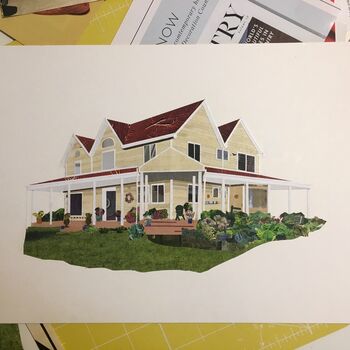 Personalised House Portrait Recycled Paper Collage By Soodle Street ...