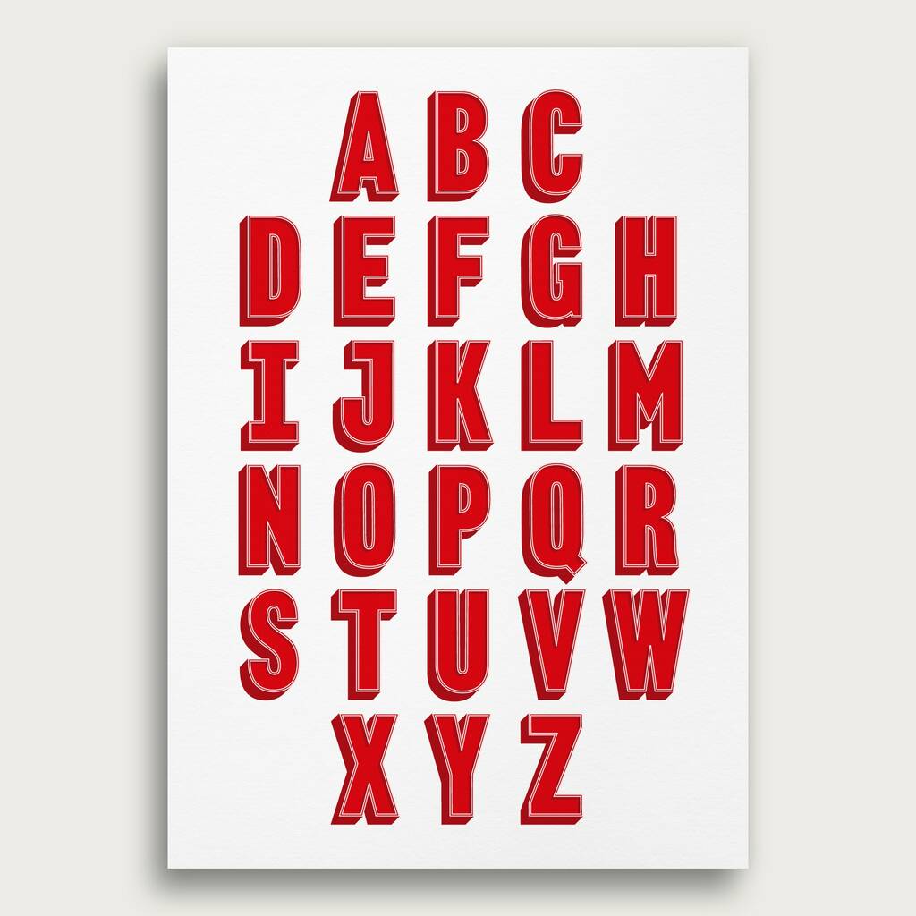 Arsenal Football Alphabet Typography Prints By Dinkit ...