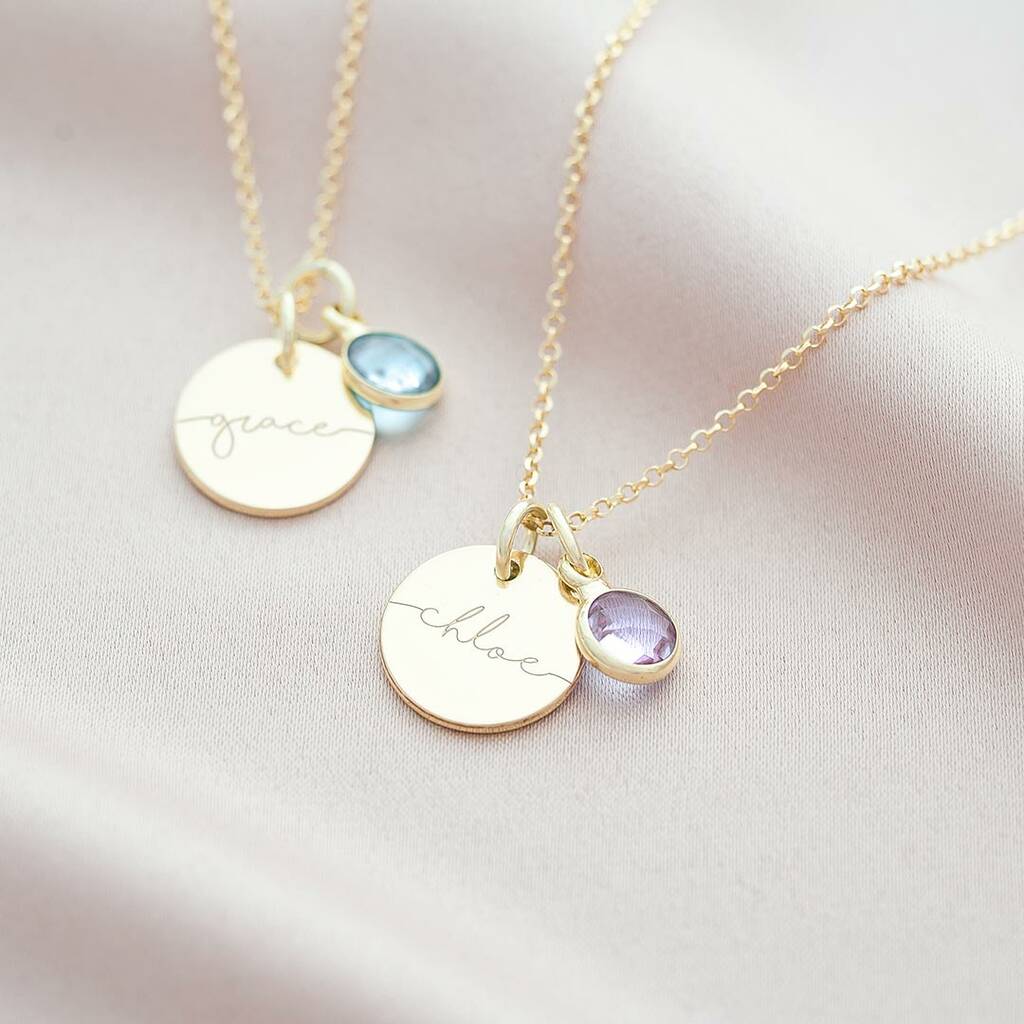 Esme Personalised Initial Birthstone Necklace By Bloom Boutique ...