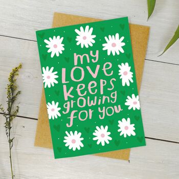 My Love Keeps Growing For You Greeting Card By Whale & Bird ...