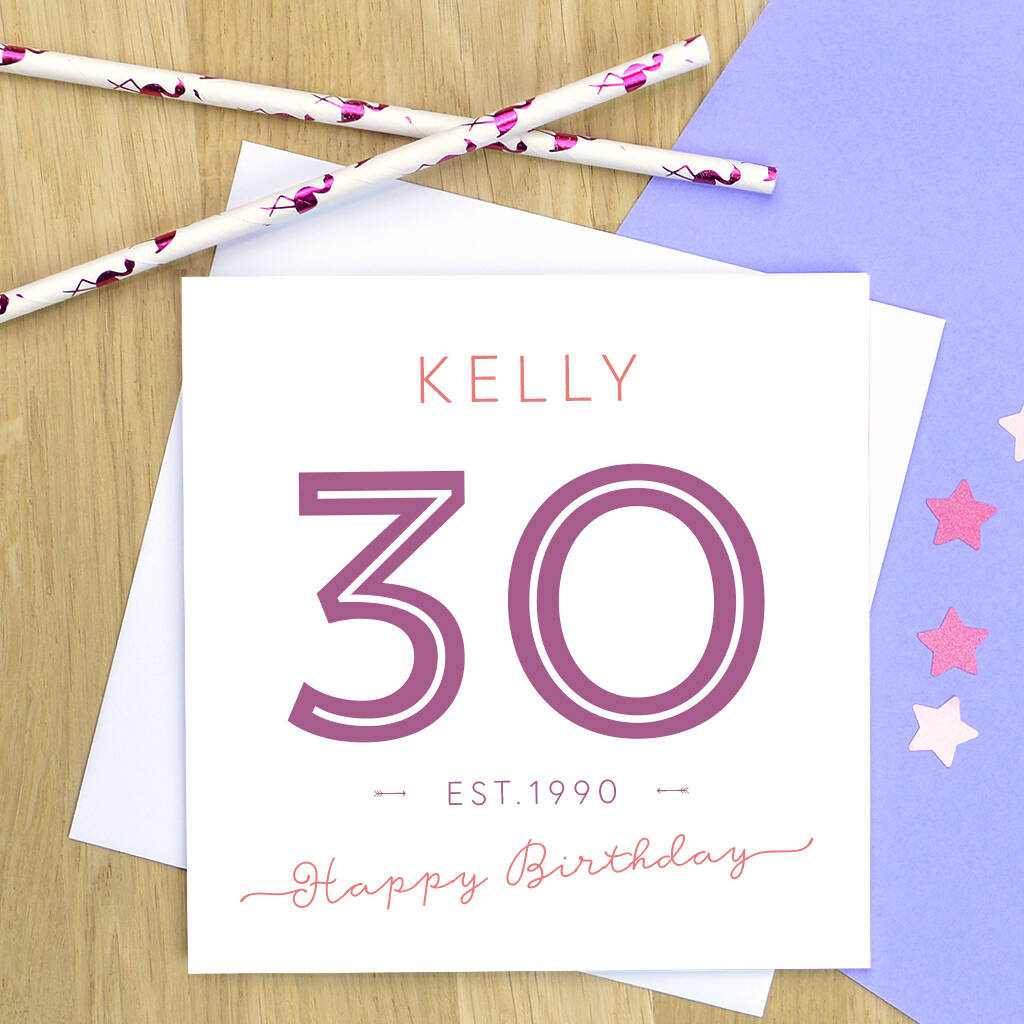 Established 30th Birthday Card By Pink And Turquoise ...