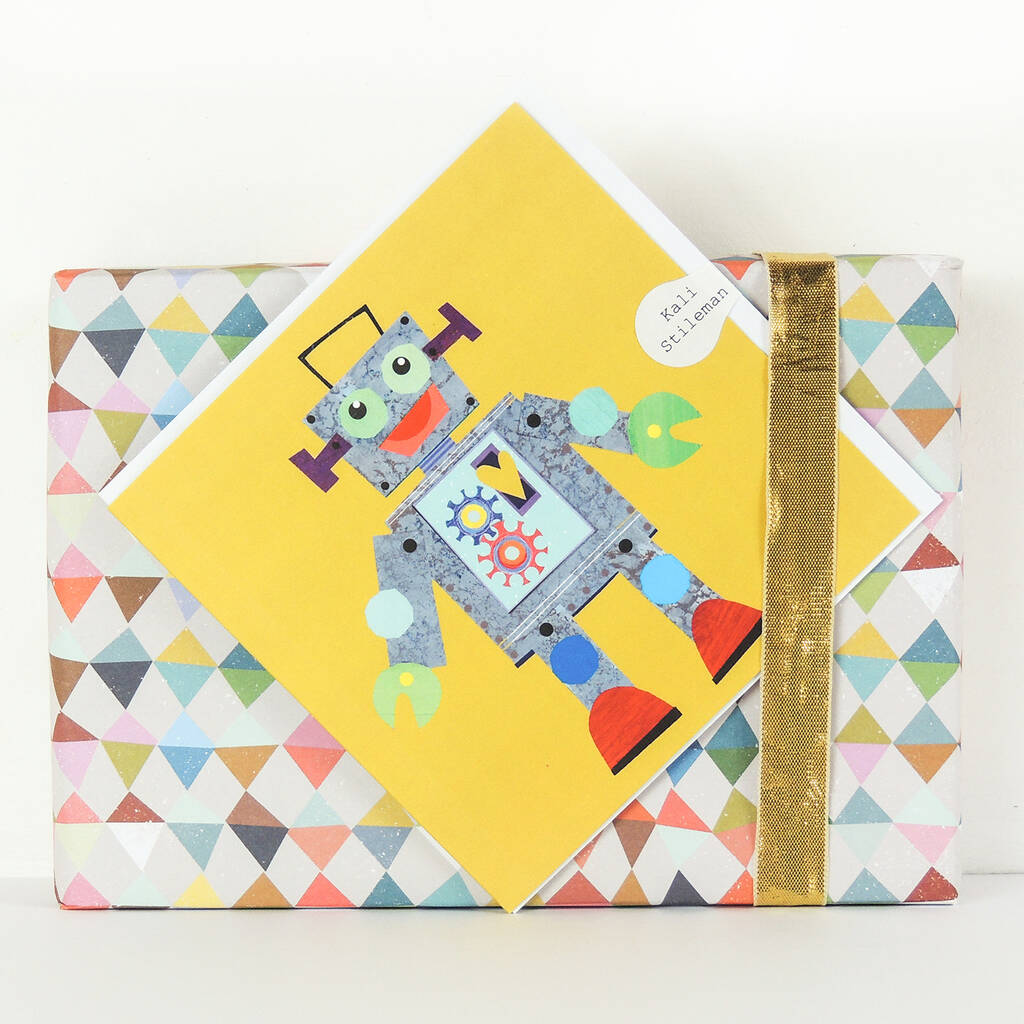 Robot Greetings Card By Kali Stileman Publishing