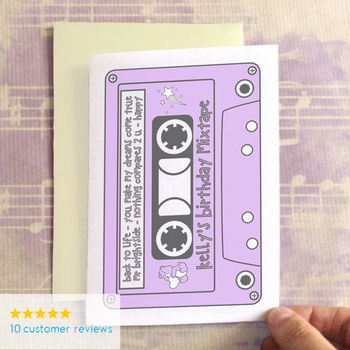 birthday mixtape birthday card by clean design | notonthehighstreet.com