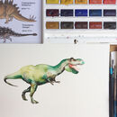 T Rex Dinosaur Hand Painted Greetings Card By Katie Hipwell Design ...