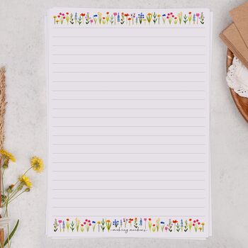A5 Letter Writing Paper With Ditsy Floral Border By Making Meadows ...