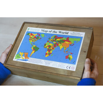 Map Of The World Wooden Jigsaw Puzzle By Heirloom Puzzles ...