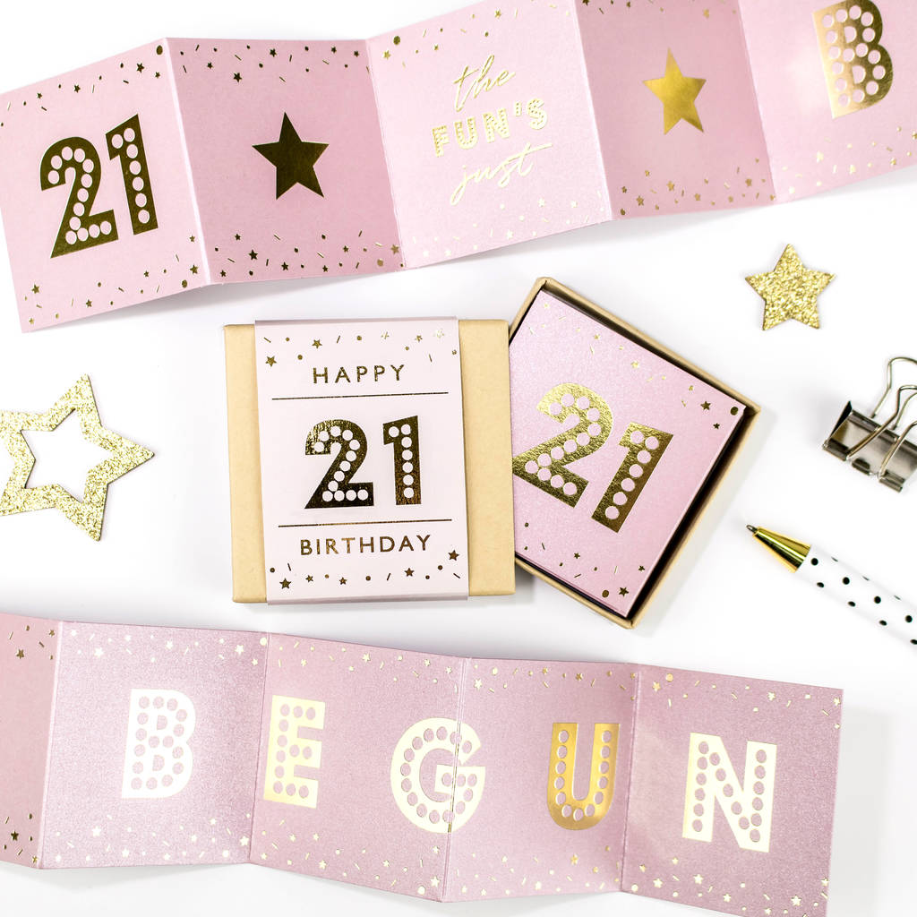 21st Birthday Card; Boxed Mini Fold Out Card By Coulson Macleod ...