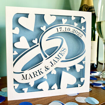Personalised Entwined Wedding Rings Card By Whole in the Middle ...