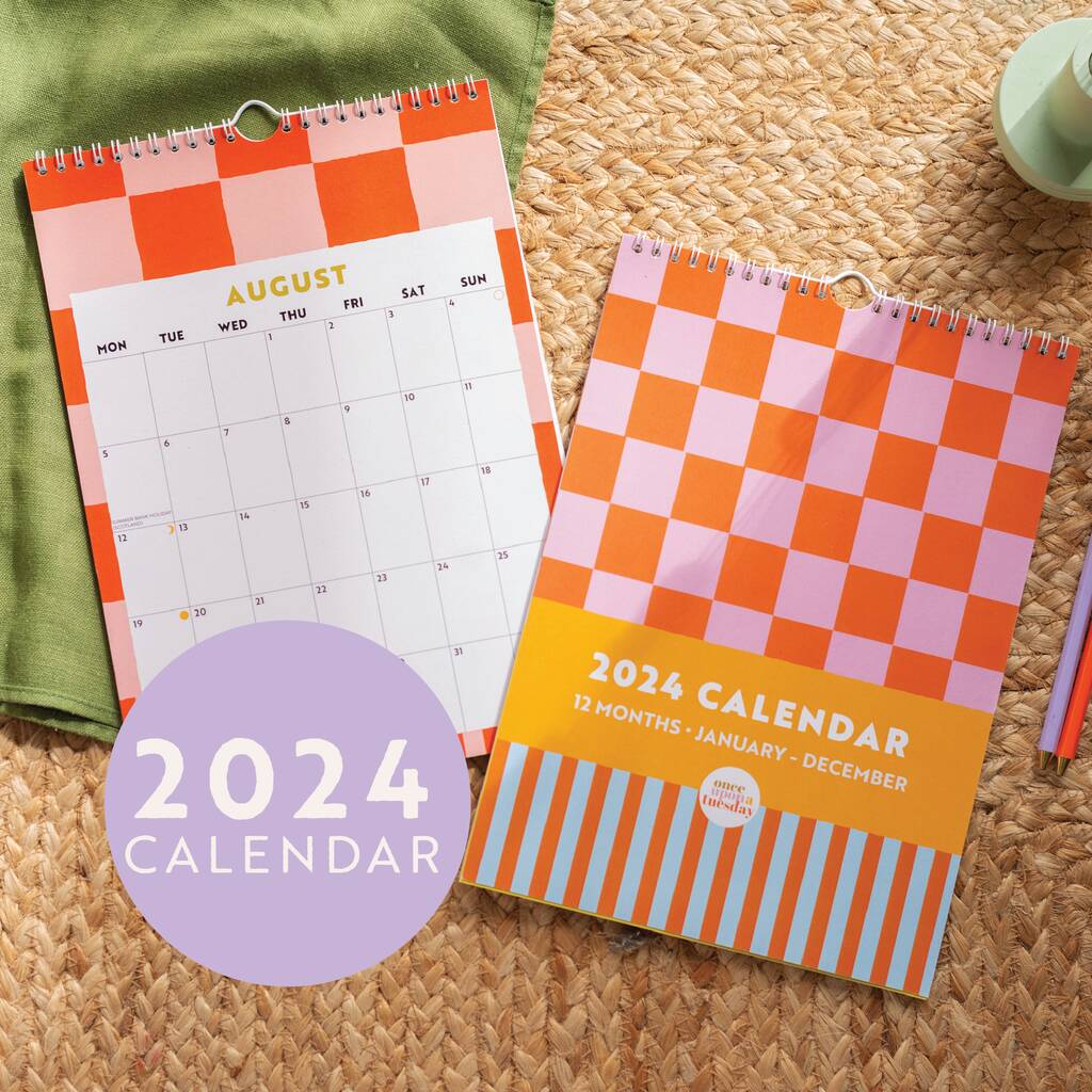2024 Calendar | Checks And Stripes | A4 By Good Tuesday