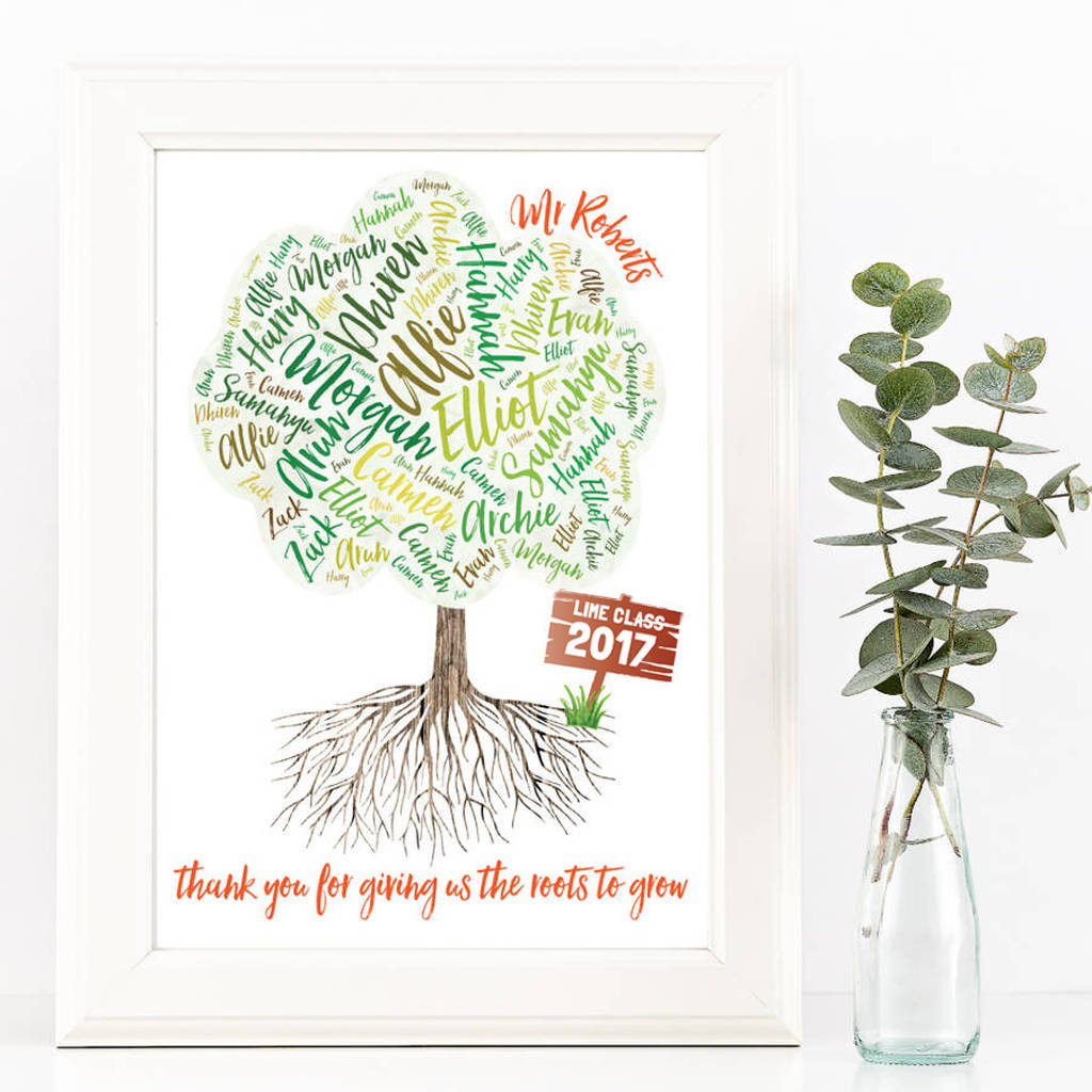 personalised 'class tree' teacher thank you print by more than words ...