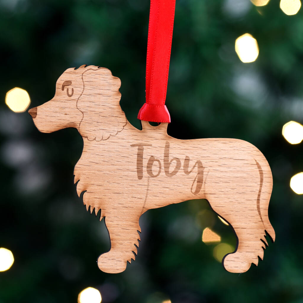 Personalised Working Cocker Spaniel Wooden Decoration By Hoobynoo