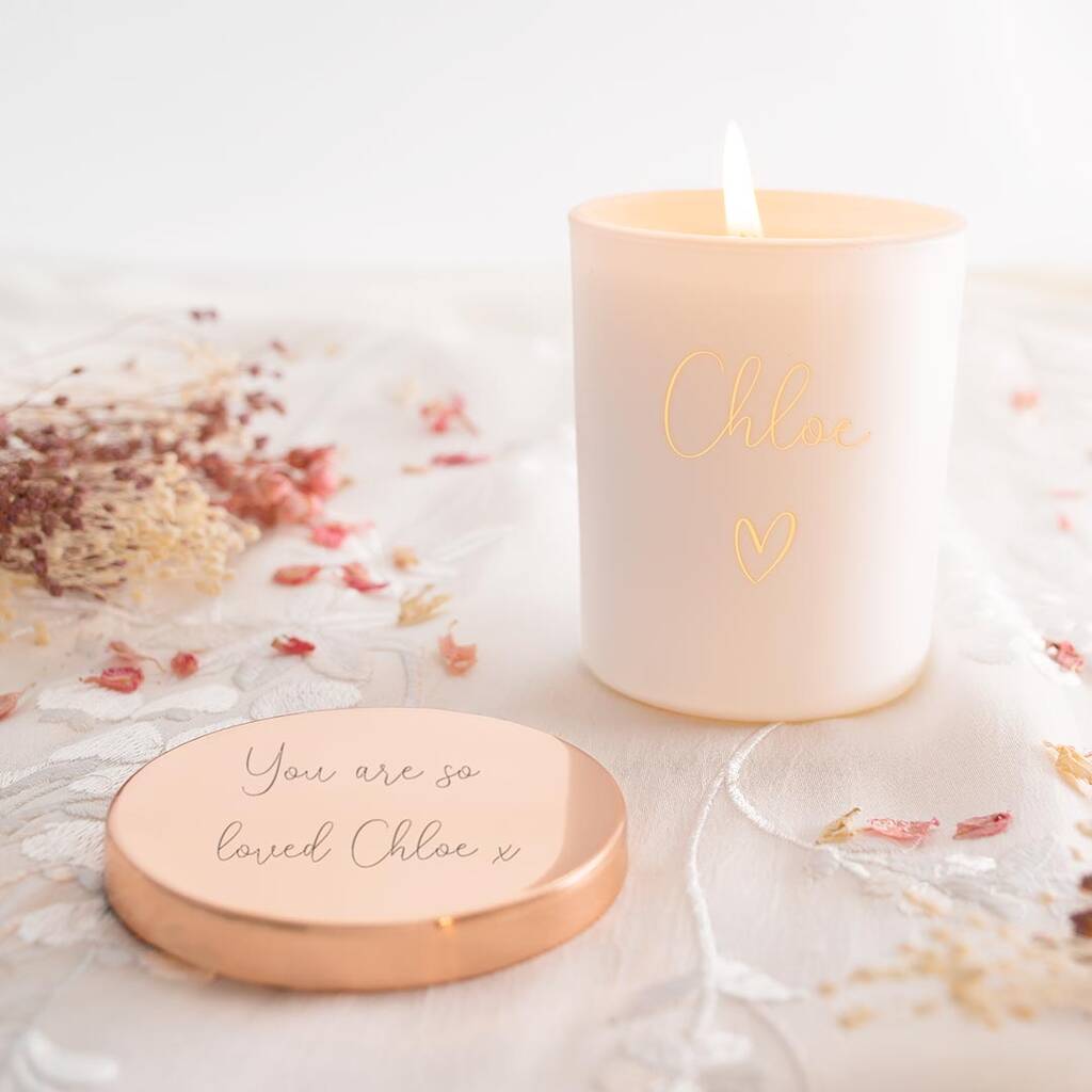 Personalised Name And Illustration Scented Candle By Bloom Boutique