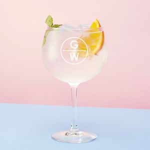 Personalised Monogram Gin Glass By The Glass Yard | notonthehighstreet.com