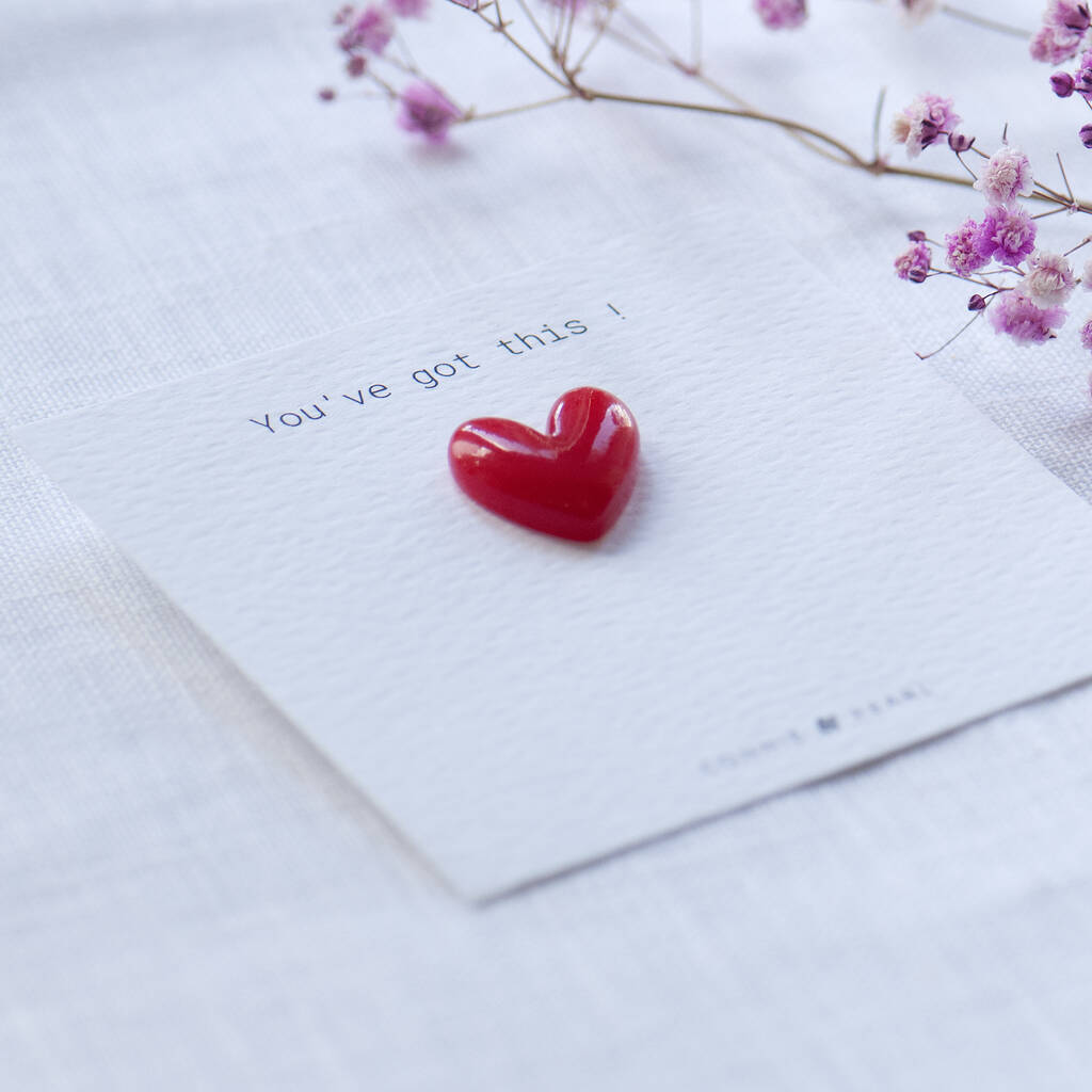 Vivid Red Love Heart Pin On Giftcard By Grace & Valour ...