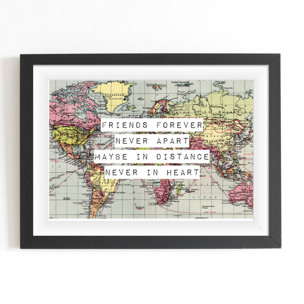 Personalised World Map Friendship Print By Of Life & Lemons ...