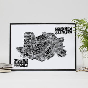 Personalised Hackney Half Marathon Route Map By Harkiran Kalsi ...