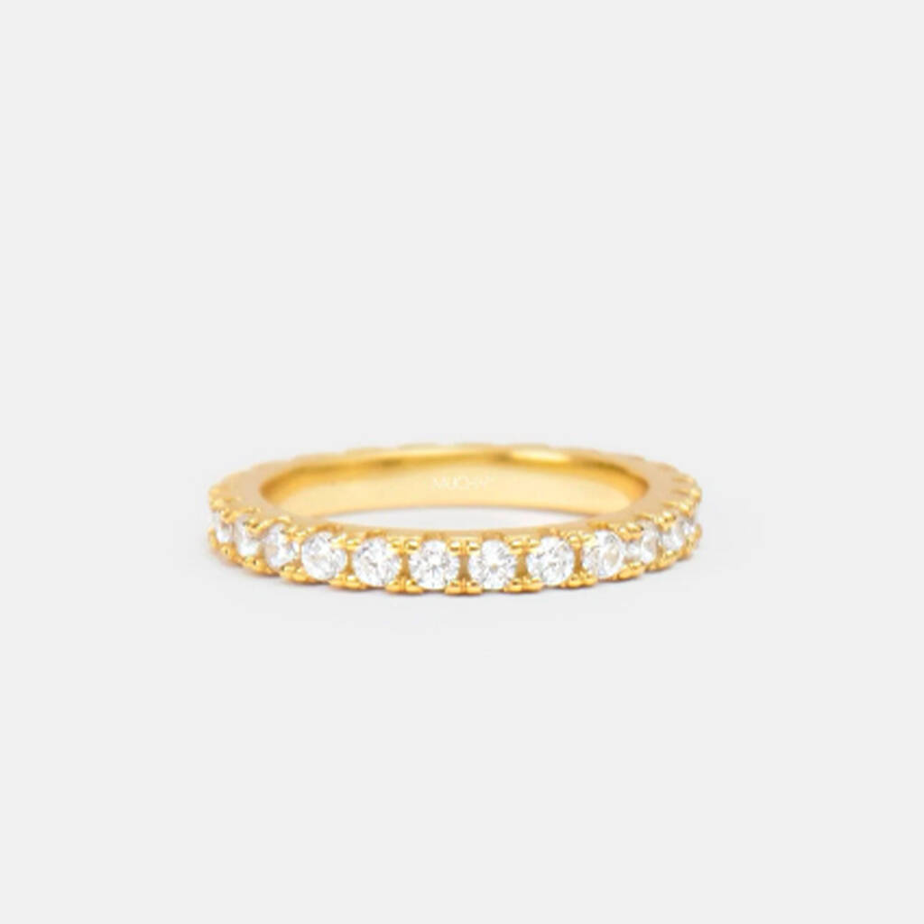 Stacking Eternity Ring With Stones 18ct Gold Plated By MUCHV ...