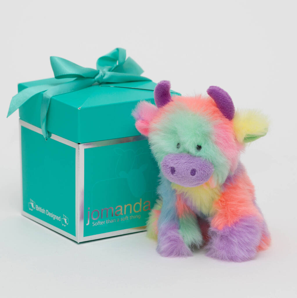 Birthday Mini Highland Rainbow Coo Cow, Gift Boxed By Jomanda Soft ...