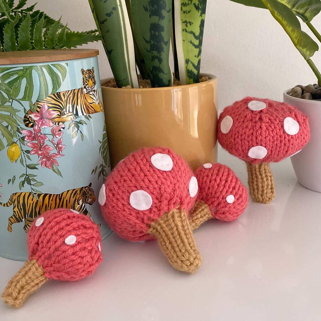Toadstools And Hedgehogs Knitting Patterns By Gift Horse Knit Kits