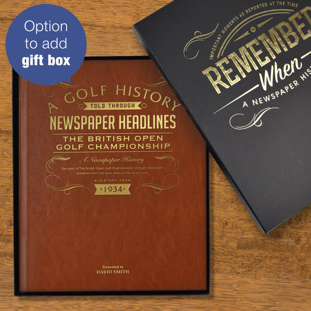 Golf The Open Personalised Sports Gift Newspaper Book By Historic ...