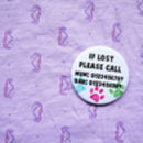 Personalised Lost Child Button Badge By Colour Me Fun ...
