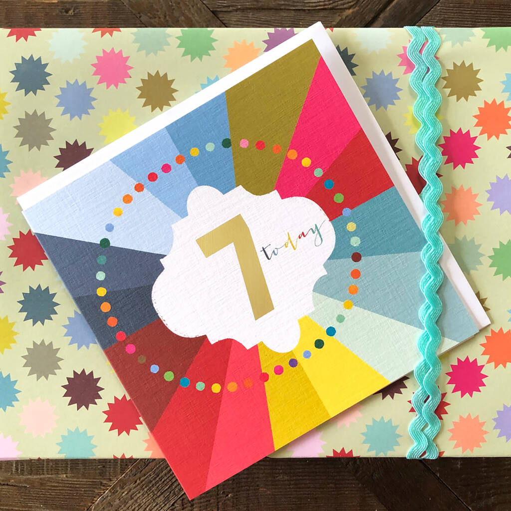 Colourful Cloud 7th Birthday Card By Kali Stileman Publishing