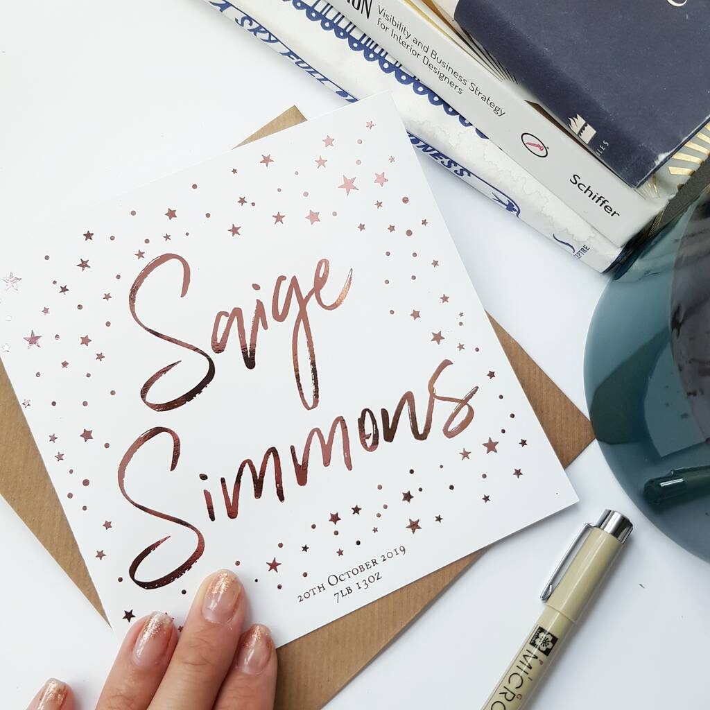 Personalised New Baby Card | New Arrival Card By Rich Little Things ...