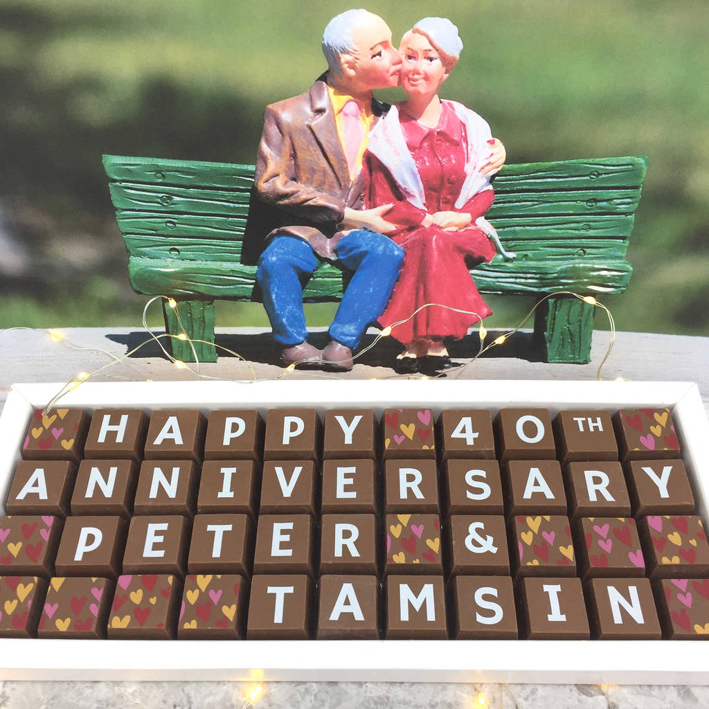 Personalised 40th Ruby Anniversary Chocolates By Cocoapod Chocolates ...