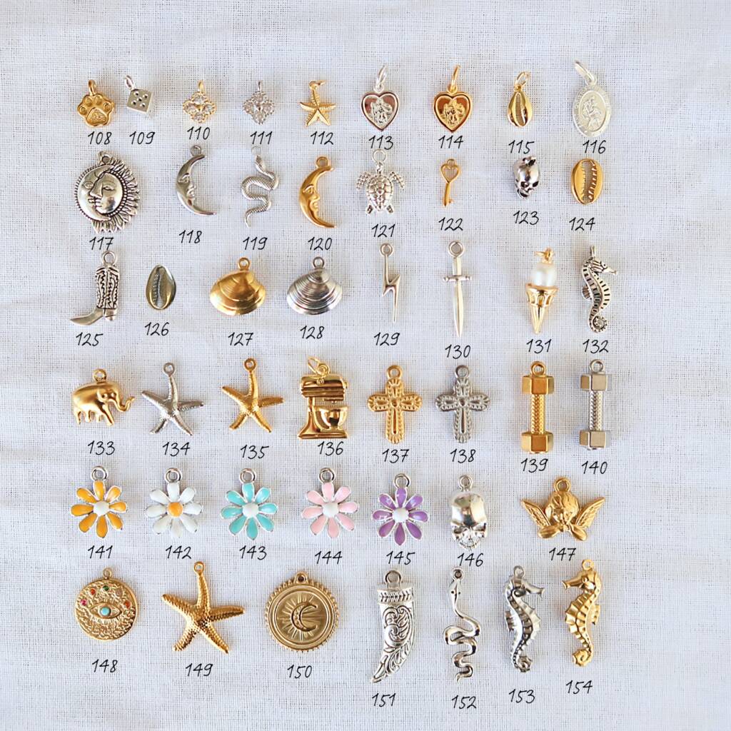 Design Your Own Custom Gold Five Charm Necklace By Lovey Dovey