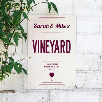 Personalised Vineyard Metal Sign By Delightful Living ...