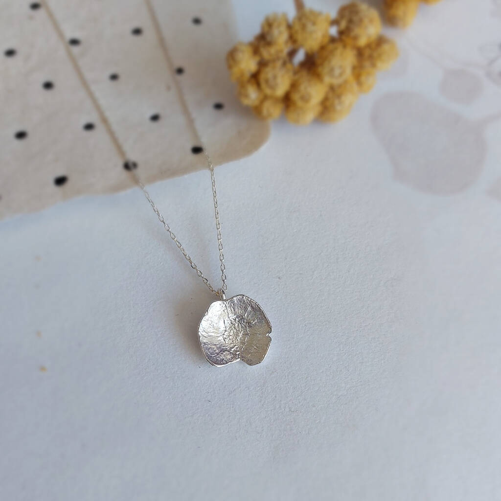 Pressed Flower Daisy Necklace Sterling Silver By Louisa Russell