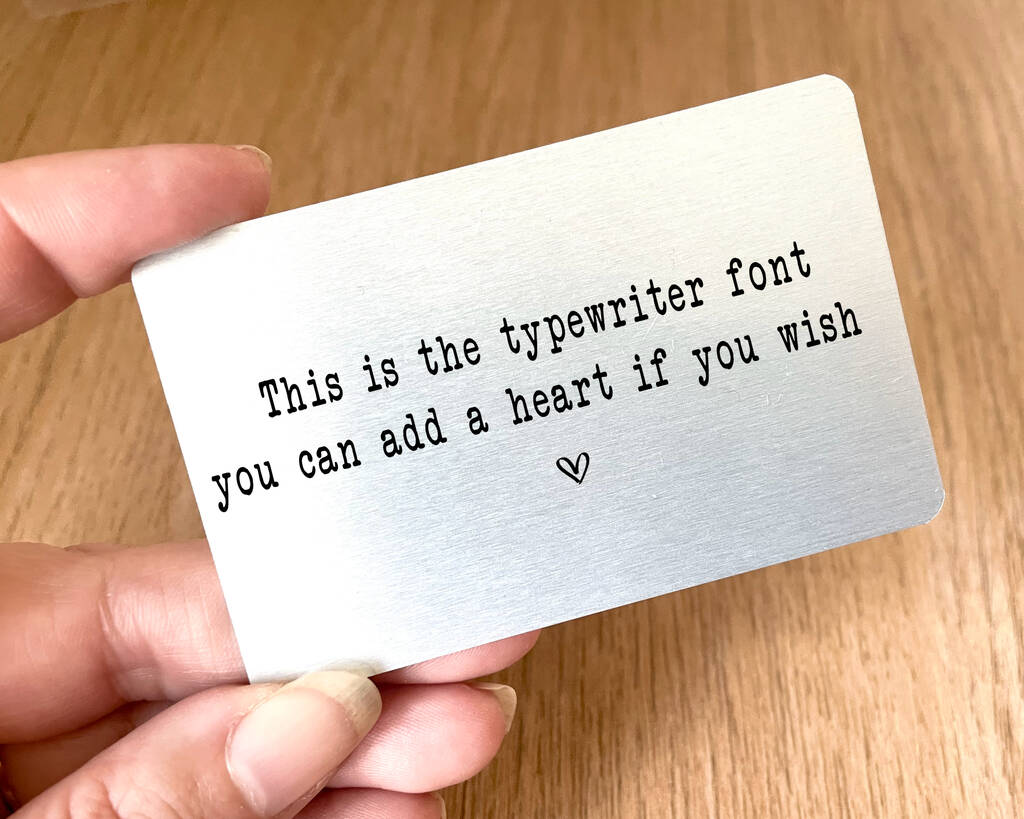 Create Your Own Message Metal Wallet Card Keepsake By Beespoked Studio